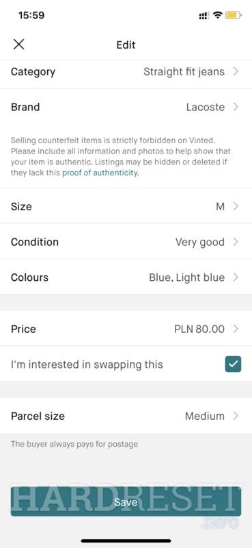 how to mark items as available for swapping on vinted