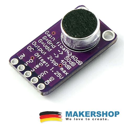 Max9814 Sound Sensor Geräuschsensor Mikrofon Microphone Module Arduino Raspberry Pi Makershopde