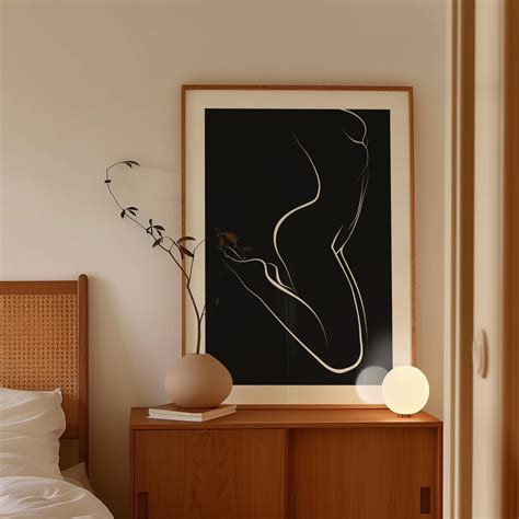 Abstract Woman Line Art Erotic Art Black And White Print Nude Line Drawing Sexy Female