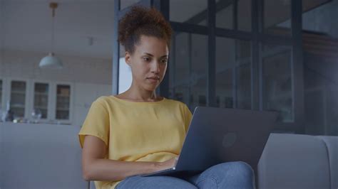 Woman Using Laptop Female Reading On Computer Stock Footage SBV 347754254 Storyblocks