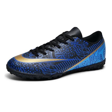 Mens Indoor Soccer Shoes Football Cleats Low Tops Lace Up Non Slip