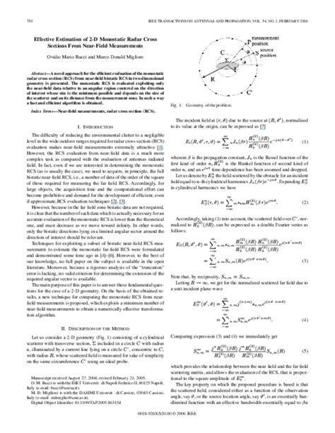 Pdf Effective Estimation Of 2 D Monostatic Radar Cross Sections From