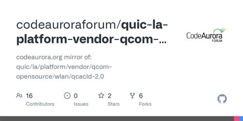 Github Codeauroraforum Quic La Platform Vendor Qcom Opensource Wlan