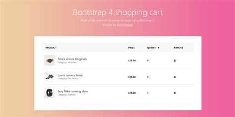 Free Bootstrap Shopping Cart Templates Yes Web Designs