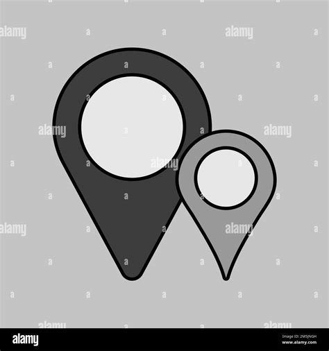 Two Pin Map Isolated Grayscale Icon Map Pointer Map Markers Gps