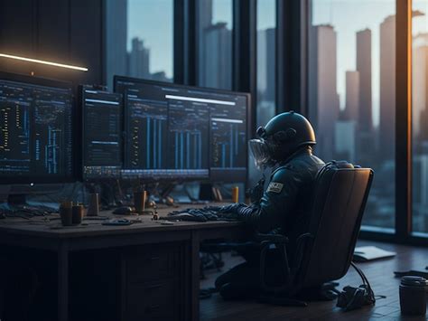 Premium Ai Image Stock Market Day Trader Working On Computer With