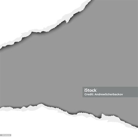 결과 창의 회색 배경과 그림자와 함께 흰 종이의 시트의 넓은 구멍을 찢 어 벡터 템플릿 종이 디자인 0명에 대한 스톡 벡터 아트 및 기타 이미지 Istock