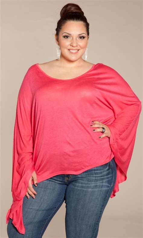 A Slub Knit Plus Size Batwing Top In Icy Shades For A Night On The Town