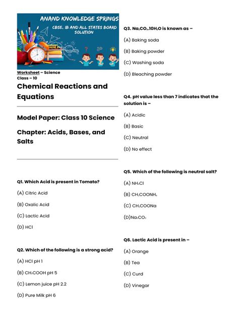 Science Chapter 2 Class 10 Worksheet Pdf