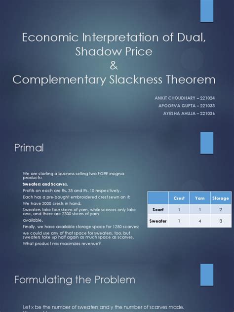 economic interpretation of duality pdf linear programming systems analysis