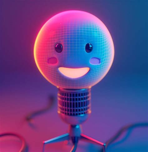 귀여운 만화 스마일이 있는 간단한 마이크로 꿈꾸는 네온 색상 조합과 유리 스타일입니다