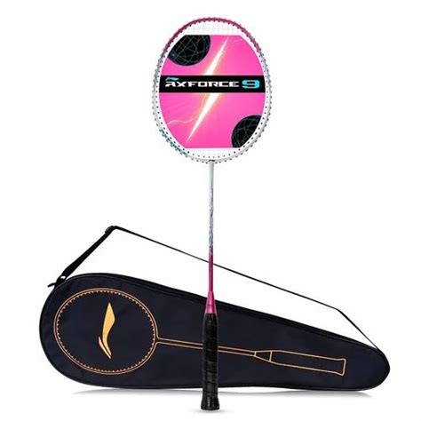 Li Ning Ax Force 9 Strung Badminton Racket White Pink With Free Full Cover At Rs 2070 00