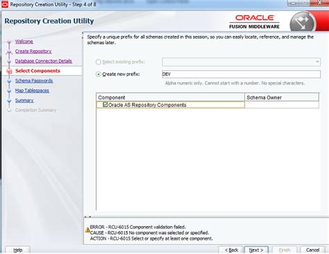 Rcu Doesnt Show Any Component Oracle Forums