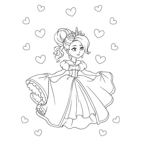 Раскраска Принцесса красавица распечатать или скачать