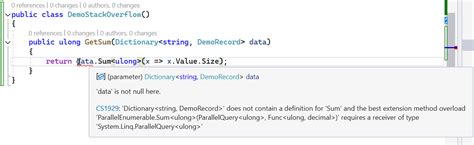 Linq C Dictionary Does Not Contain A Definition For Sum When Using Ulong Stack Overflow