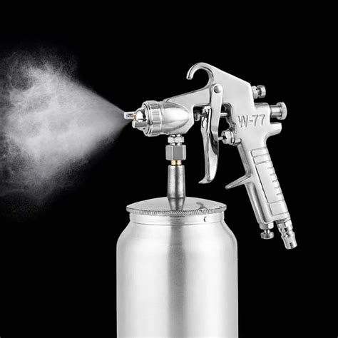 W 77 F 75 공압 분무기 녹 방지 페인트 전문 페인트 스프레이 건 캔 가구용 자동차 페인트 접착제 높은 분무 스프레이
