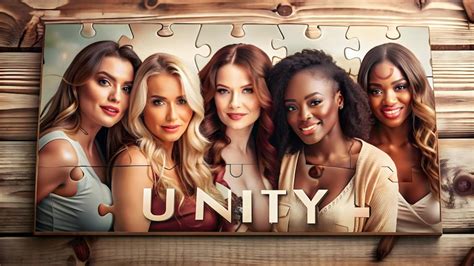 Plus Size Model Puzzle Border Frame With Unity Text Concept As A Border Frame Design Featuring