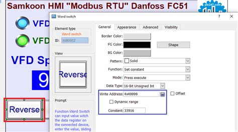 Samkoon HMI Modbus RTU Danfoss FC51 Tutorial Plc247 Com