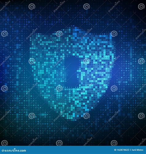 Security Shield Cyber Security Shield With Keyhole Icon Made With Binary Code Protect And