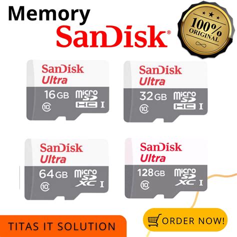 Jual Micro SD KARTU MEMORY SANDISK 16 GB 32 GB 64 GB 128 GB PENYIMPANAN DATA DAN FILE