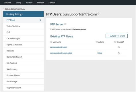 how to configure ftp security settings support centre uk