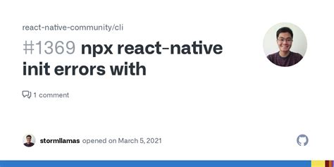 npx react native init errors with · issue 1369 · react native
