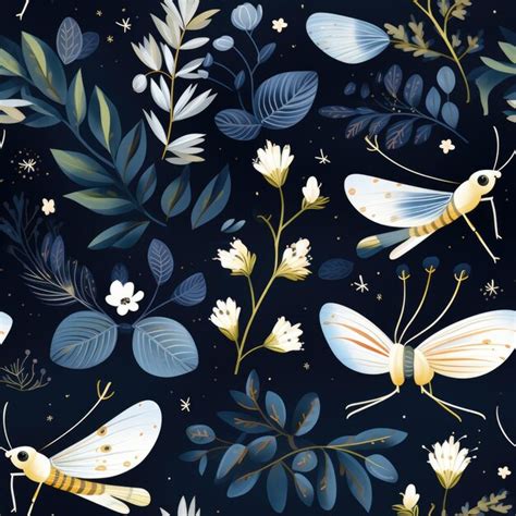 Premium Ai Image Grasshopper Pattern Illustrated Simple Texture