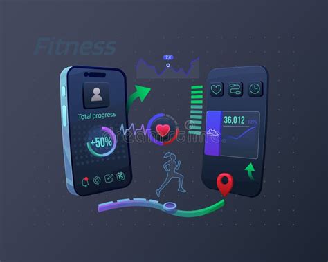 Fitness App Mobile App For Running Mobile App Screen With Graphs And