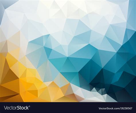 Abstract Irregular Polygon Background Blue Yellow Vector Image