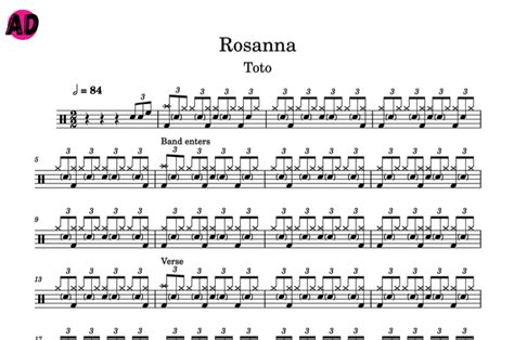 Toto Rosanna Drum Sheet Music Pdf Annalia Duranti