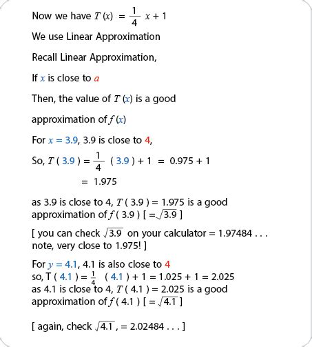 Linear Approximation Example Questions