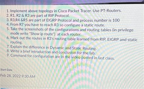 Implement Above Topology In Cisco Packet Tracer Chegg