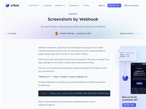 Screenshots By Webhook Urlbox