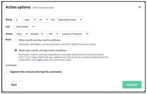 Start An Automation On A Date Or Time Activecampaign Help Center