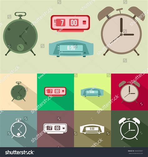 Set Alarm Clock Stock Vector Royalty Free Shutterstock