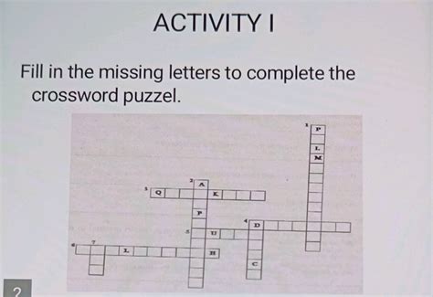 ACTIVITY I Fill In The Missing Letters To StudyX
