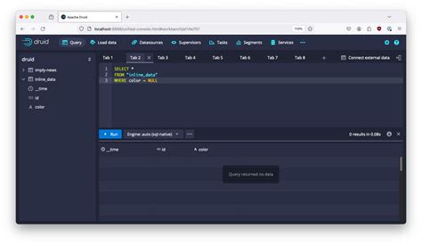 druid data cookbook about sql null