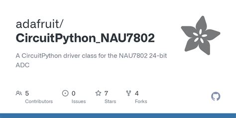 Github Adafruitcircuitpythonnau7802 A Circuitpython Driver Class For The Nau7802 24 Bit Adc