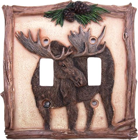 Moose And Pinecone Double Light Switch Cover Toggle Light Switch Cover