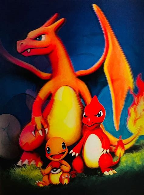 Pokémon 3 In 1 3d Poster Starters Evoluties Anime Poster Anime Figure