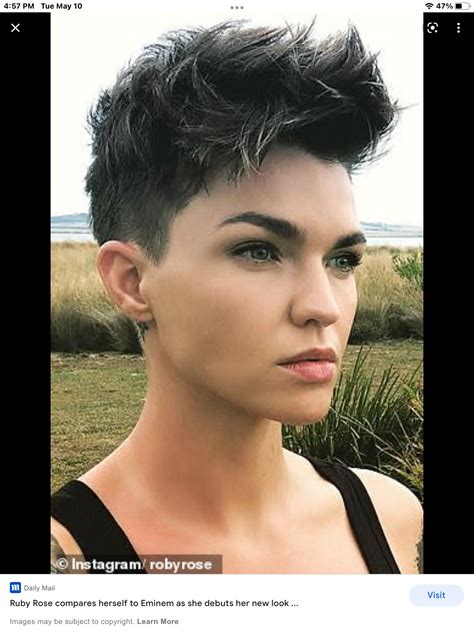 Butch Haircuts Women Ruby Rose Haircut Shaved Sides Ruby Rose Pixie