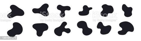 Organic Blob Shapes Isolated Dynamic Blob Set On White Background