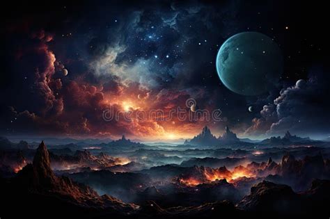 Image Showing The Solar System And Various Space Objects By Generative