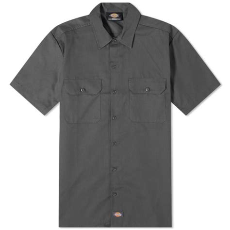 Dickies Short Sleeve Work Shirt Charcoal Grey End Cn