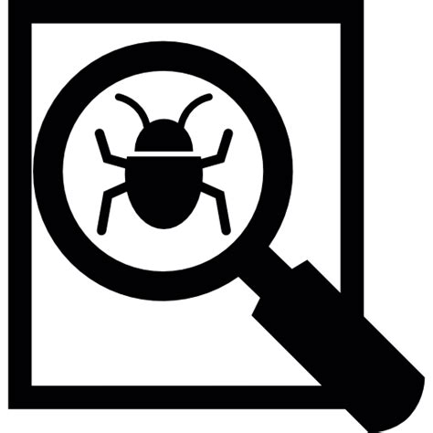 Debug Bug Cockroach Magnifying Glass Interface Icon
