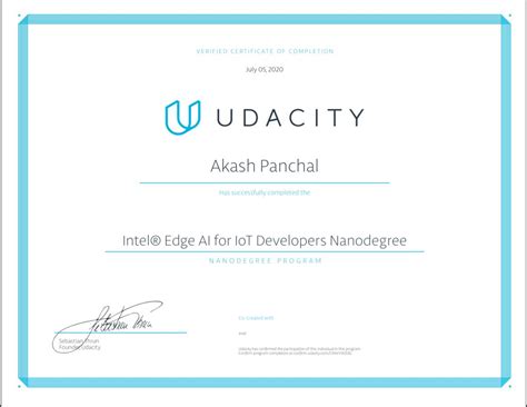 Akash Panchal On Linkedin Udacityinteledgeaischolarship Iot Computervision Udacity 20
