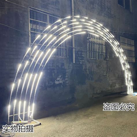 新款婚庆道具铁艺流星雨拱门流水灯带架子背景跑马灯装饰迎宾区 阿里巴巴