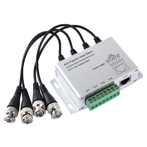 4 Ch Utp Passive Video Balun Cctv Via Twisted Pairs