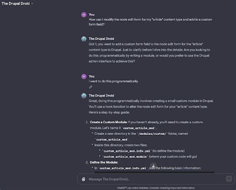 Drupal Droid The Custom Drupal Gpt By Michael Miles