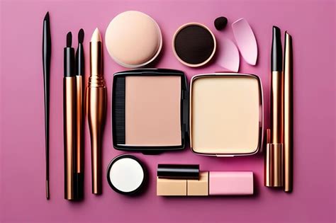 Premium AI Image Blank Space For Text With Cosmetics Surrounding Color Background